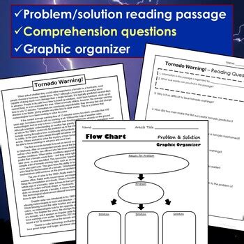 Tornado Passage & Graphic Organizer - Problem & Solution Text Structure ...