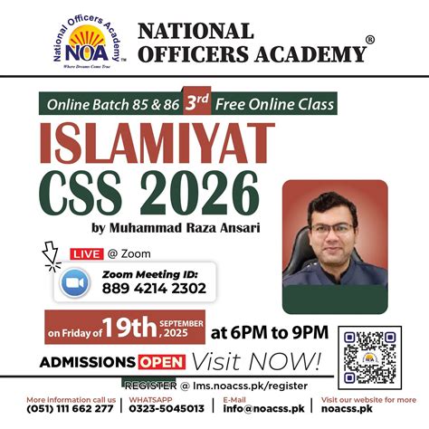 Noa Css2026 Fr Noa National Officers Academy Islamabad Facebook