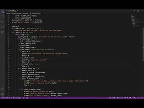 Black Jack Code In Python YouTube