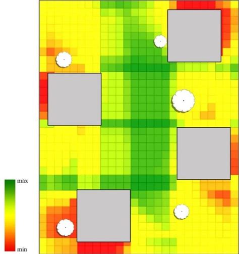 Site Surveillablity Heatmap For The Test Case With 4 Blocks And