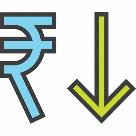 Business Decrease Finance Rupee Shares Stocks Value Icon