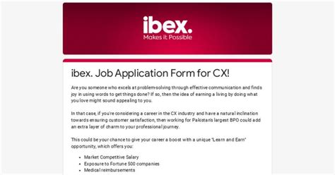 Muhammad Mehmood On Linkedin Ibex Job Application Form For Cx