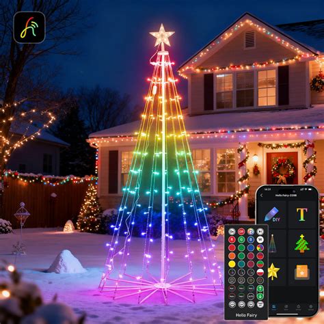 Smart Led Christmas Cone Tree Lights 6ft8ft9ft 2025 New
