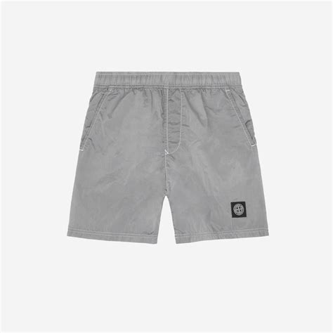 스톤 아일랜드 B0943 나일론 메탈 스위밍 트렁크 아이스 22ss Stone Island Kream
