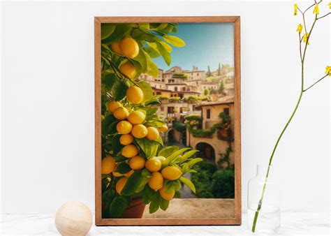 Amalfi Coast Lemon Orchard Canvas Print Mediterranean Wall Art