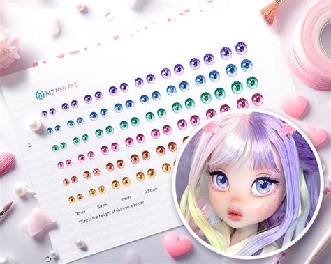 Anime Bjd Doll Eyes Print Sheet V2 Mj Hsu Art