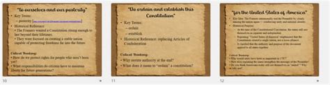 Preamble Of The Constitution Slides With Analysis And Teacher Notes