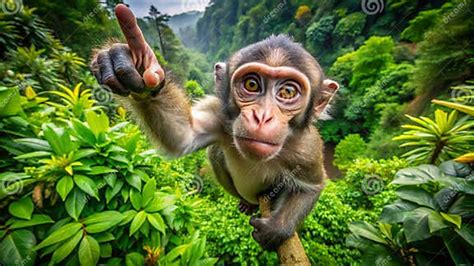 A Captivating Aerial View Of A Monkey Giving The Middle Finger A