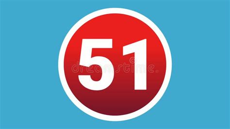 Number 51 Sign Symbol 2d Animation Motion Graphics Icon On Red Circle Stock Footage Video Of