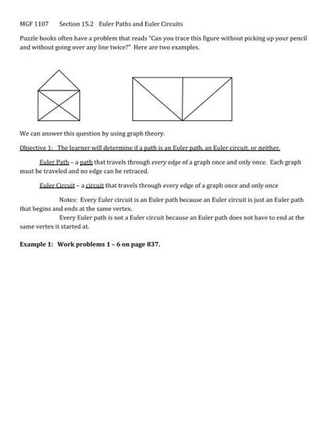 Euler Path And Circuit Worksheets Worksheets Master