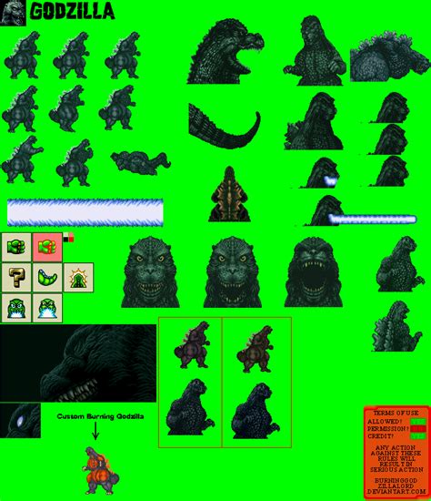 Godzilla Sprite Sheet Sg By Burninggodzillalord On Deviantart