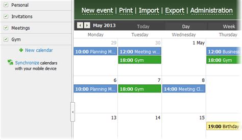 Calendar Types Calendar Teamwox Help