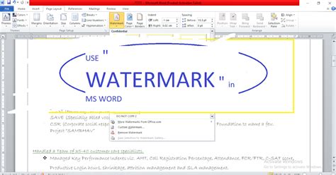 Use Watermark Ms Word Tools And Tricks To Create A Beautiful Document Computer में Ms Word