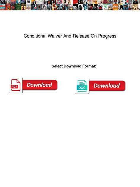 Fillable Online Conditional Waiver And Release On Progress Conditional