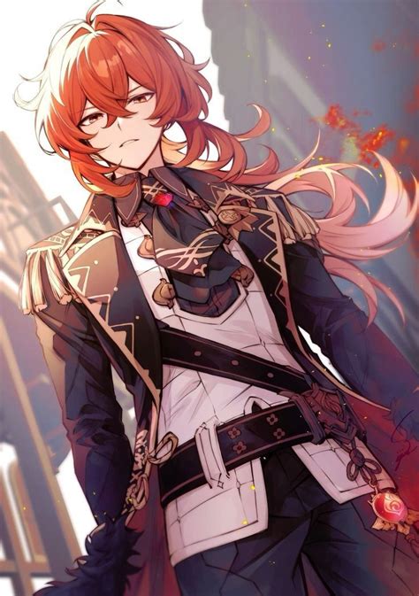 Diluc Fanart Genshin Genshinimpact Cute Anime Guys Character