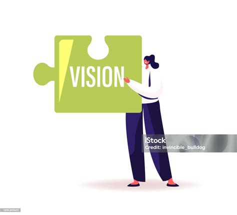 핵심 가치 개념입니다 기본 사회 및 비즈니스 원칙 비전으로 거대한 퍼즐 조각을 들고 있는 작은 사업가 비즈니스에 대한 스톡 벡터