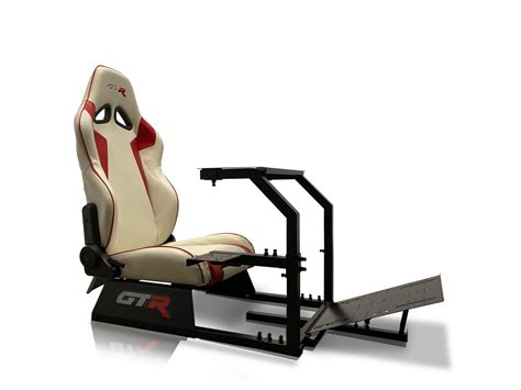 Gtr Simulator Gta Model Black Frame With White And Red Real Racing Seat