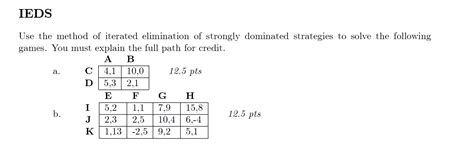 solved ieds a use the method of iterated elimination of