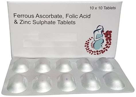 Ferrous Ascorbate Folic Acid Zinc Sulphate Tablets Exporter Supplier From Solan