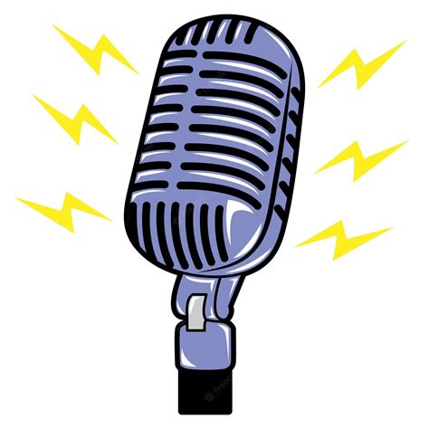 Premium Vector Vintage Old Microphone On White Background