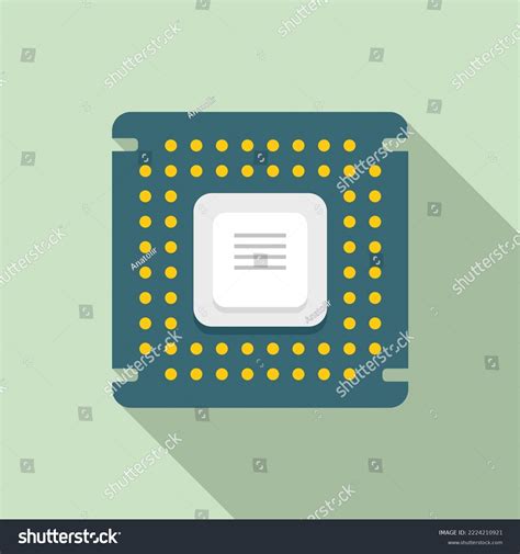 Processor Icon Flat Vector Cpu Chip Stock Vector Royalty Free