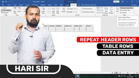 How To Repeat Heading Row Of Table On Each Page In A Document In Word