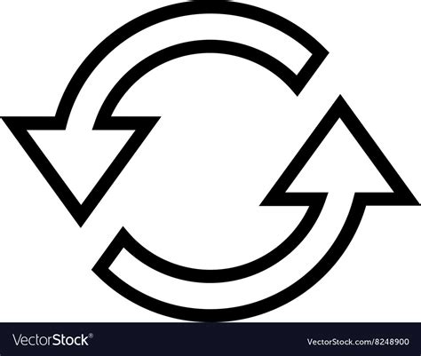 Sync Arrows Outline Icon Royalty Free Vector Image