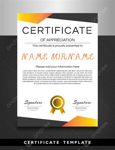 Elegant Vertical Certificate Template Design Vol 55 Vector Template