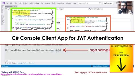 C Console Client App For Jwt Authentication Web Api With Aspnet Core