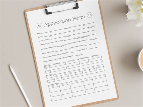 Restaurant Application Form Editable Application Template Application