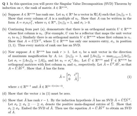 q 1 in this question you will prove the singular
