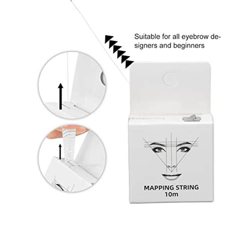 3pcs 32 8ft Microblading String Measurement 15ml Pre Inked Eyebrow Mapping String Black White