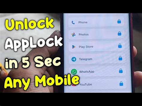 How To Unlock App Lock In Any Mobile YouTube