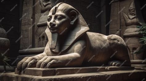 이집트 박물관의 스핑크스 조각상 프리미엄 사진