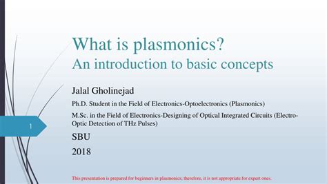 PDF What Is Plasmonics