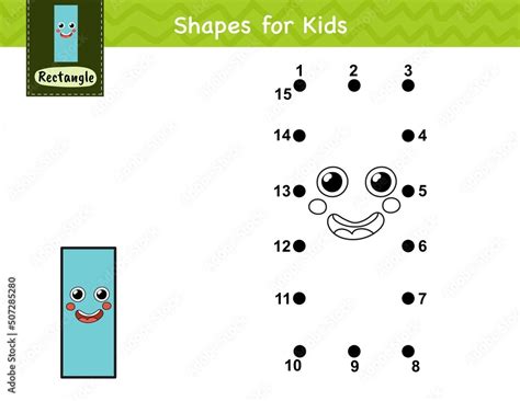 connect the dots and draw a cute rectangle character dot to dot number