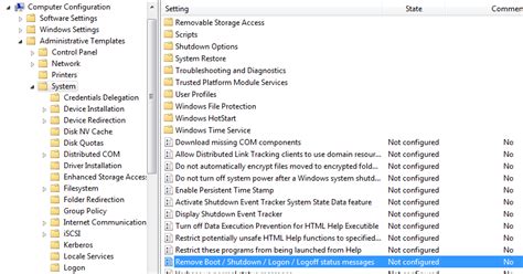 disable the shutdown and logoff status messages on your computer