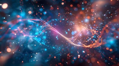 Vibrant Quantum Field With Particle Collisions For Innovative Scientific Visualization Premium