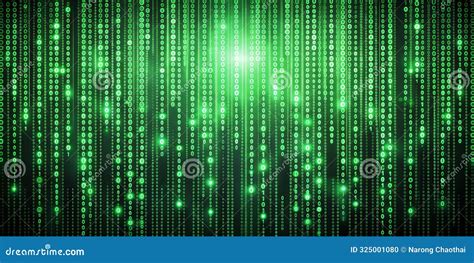 Abstract Green Binary Matrix Code Background AI Generative Stock Illustration Illustration Of