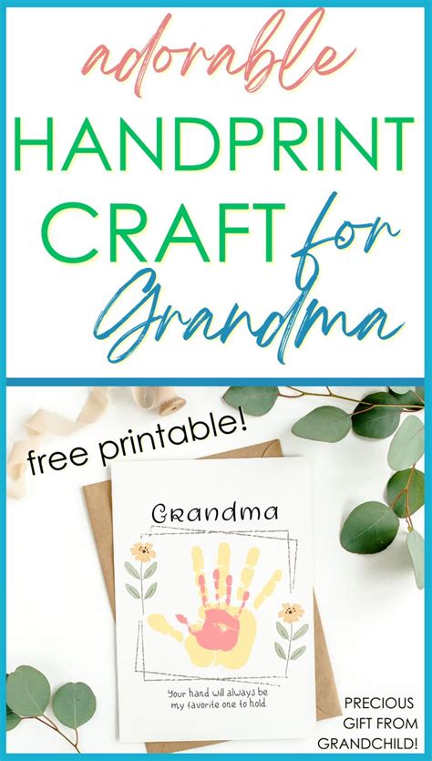 Adorable Handprint Craft For Grandma Free Printable Template