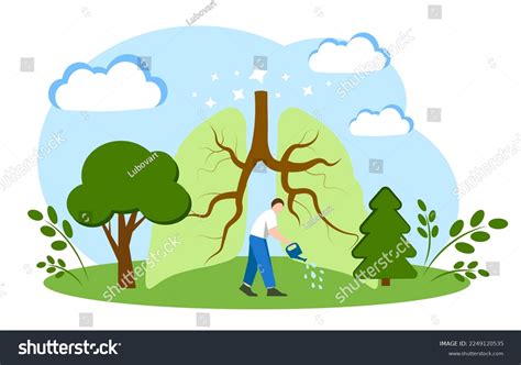 Plants Lungs Planet Trees Plants Produce Stock Vector Royalty Free 2249120535 Shutterstock