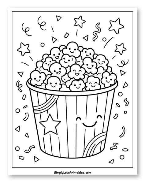 30 Popcorn Coloring Pages Free Pdf Printables