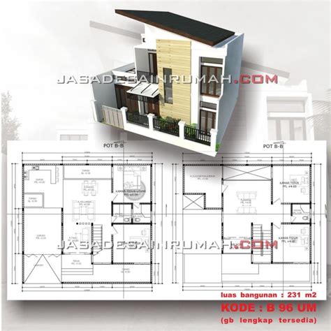 Rumah Minimalis 2 Lantai Atap Unik Setengah Pelana Di Probolinggo Jasa Desain Rumahjasa Desain
