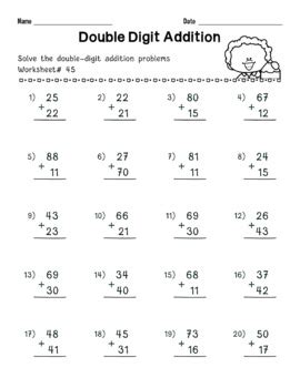Two Digit Addition Without Regrouping Adding Without Regrouping Vol