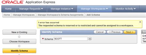 Restricted Schema Error Christoph S 2 Cents