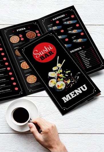 Sushi Restaurant Menu Premium Psd Tri Fold Brochure Template