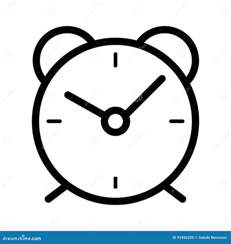 Alarm Clock Simple Vector Icon Black And White Illustration Of Alarm Outline Linear Alarm Icon