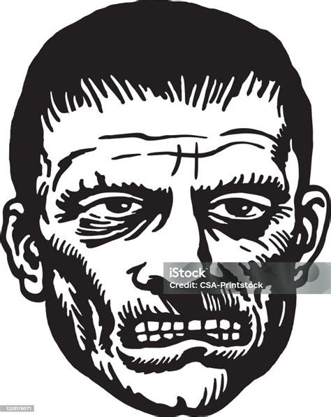 프랑켄슈타인 괴물의 헤드 샷그림 프랑켄슈타인에 대한 스톡 벡터 아트 및 기타 이미지 프랑켄슈타인 공포 무서움 섬뜩한