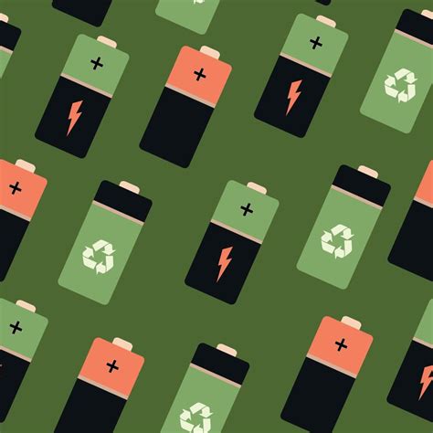 Seamless Pattern Of Their Insulated Cylindrical Batteries A Group Of