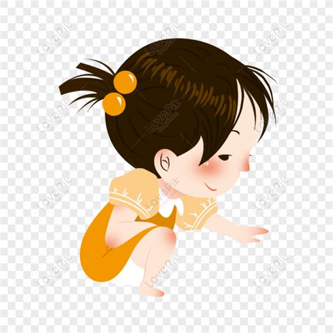 귀여운 노란색 소녀 요소 Png 일러스트 무료 다운로드 Lovepik